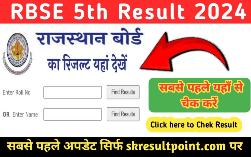 Rajasthan Board Class 5th Result 2024 - skresultpoint.com