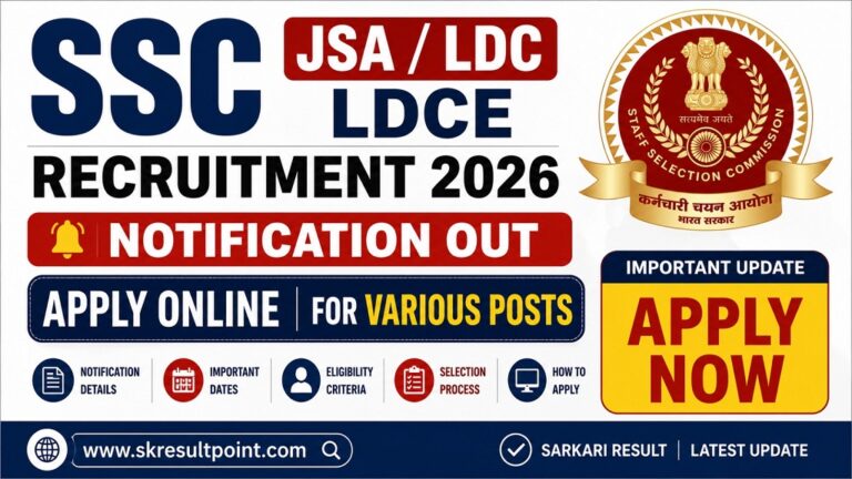 SSC JSA LDC LDCE Recruitment 2026 Notification Out – Apply Online for ...